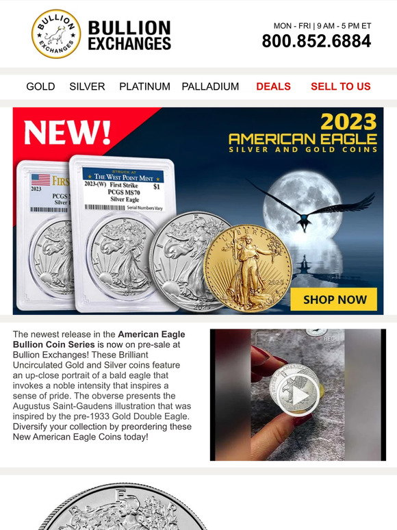 Bullion Exchanges: 🦅 NEW 2023 American Eagle Coins Available For ...