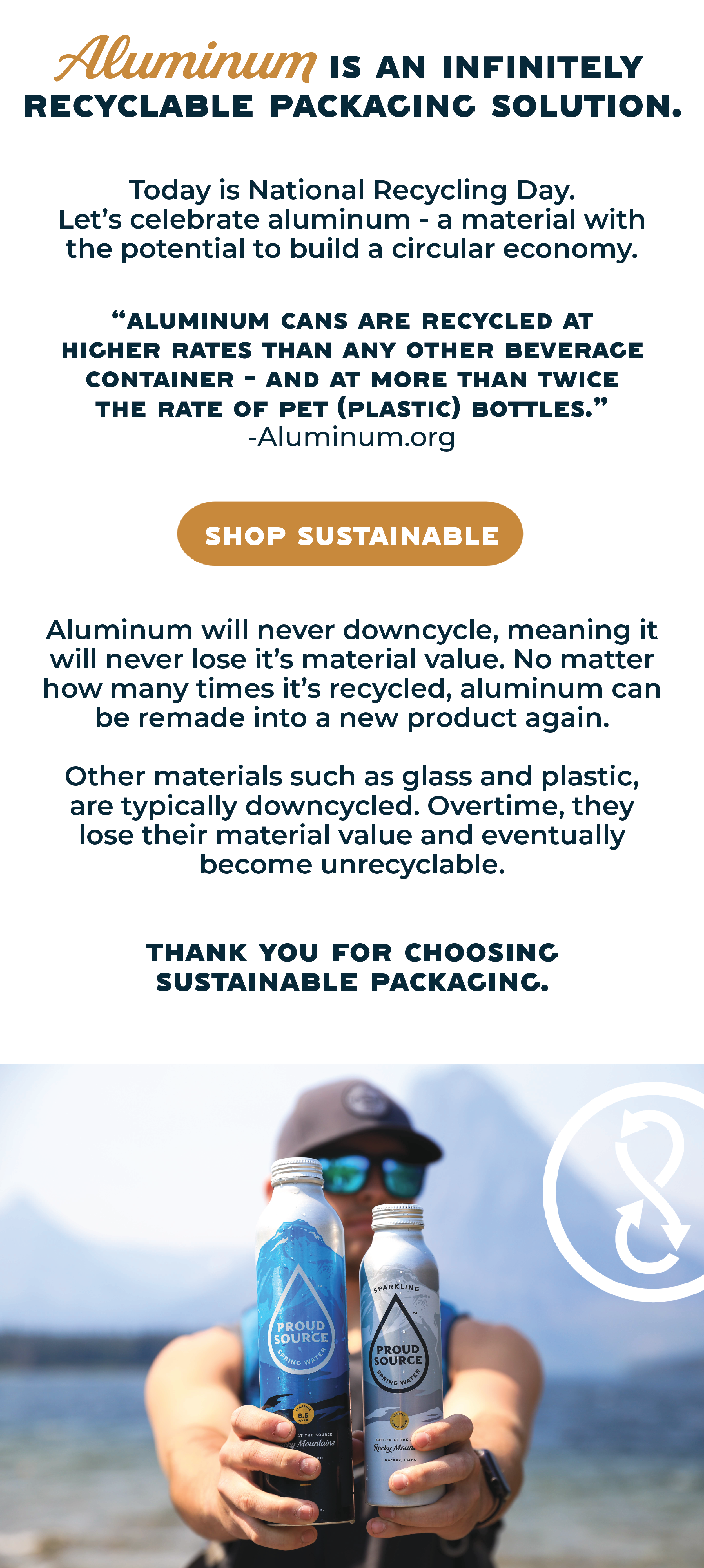 Proud Source Water: Aluminum is Infinitely Recyclable👏 | Milled