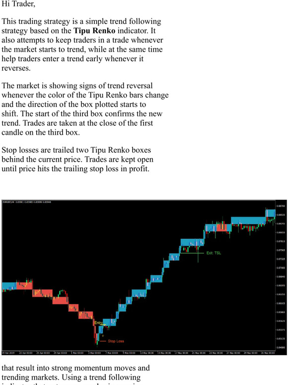 Forex MT4 Indicators: [New] Tipu Renko Stop and Reverse Forex Trading ...