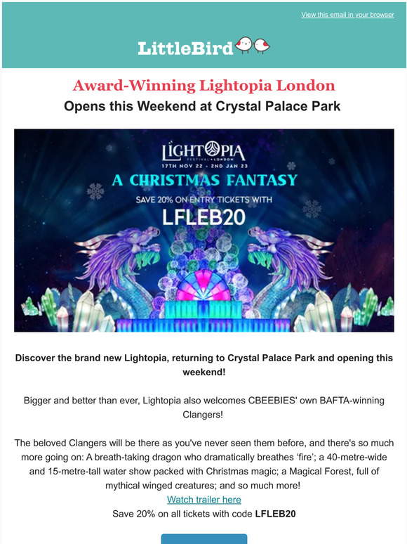 Little Bird: Lightopia Opens this Weekend | 50% off How it Works ...