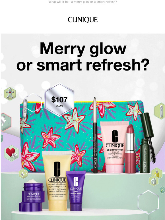 Clinique: Pick your pick-me-up! 😍 Free 8-piece kit with eligible $45 ...