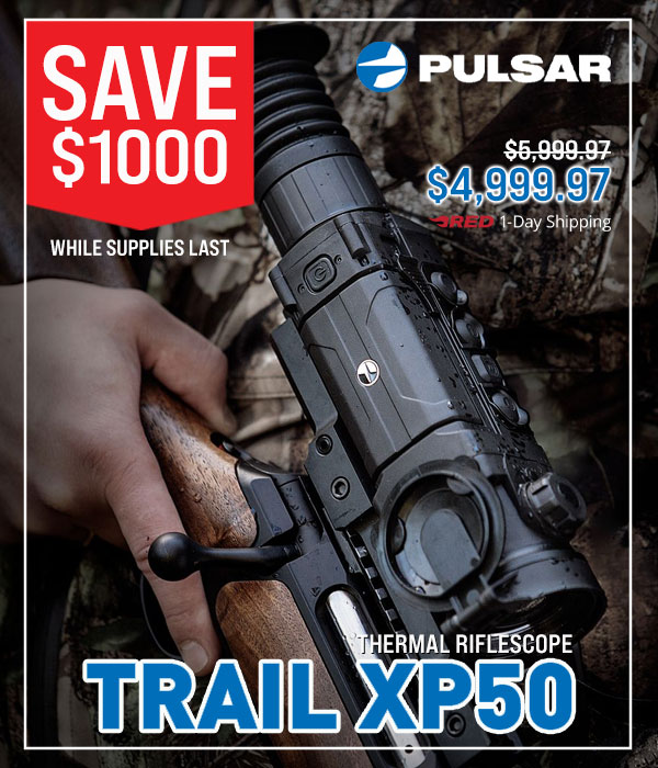 EuroOptic: SAVE $1000: Pulsar Trail 2 XP50 Thermal Riflescope | Milled