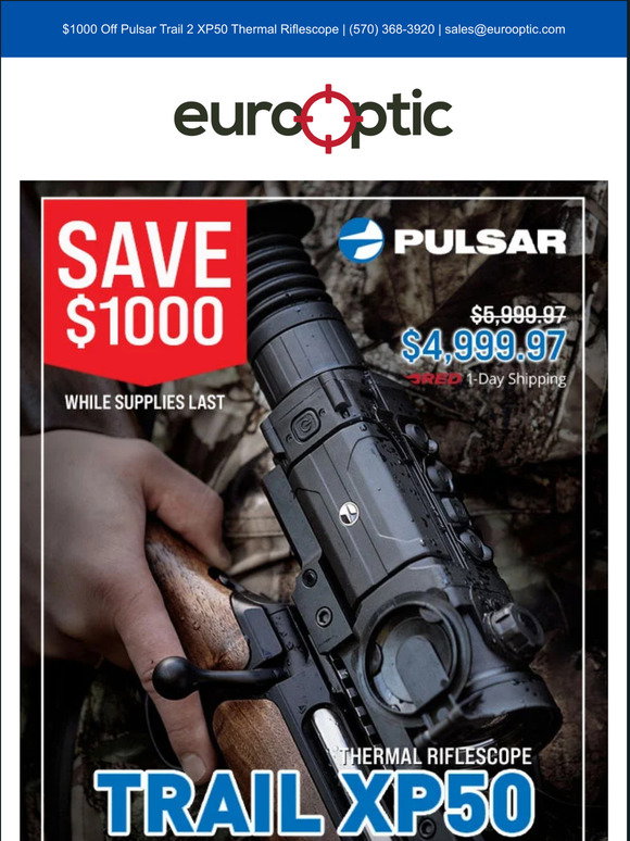 EuroOptic: SAVE $1000: Pulsar Trail 2 XP50 Thermal Riflescope | Milled