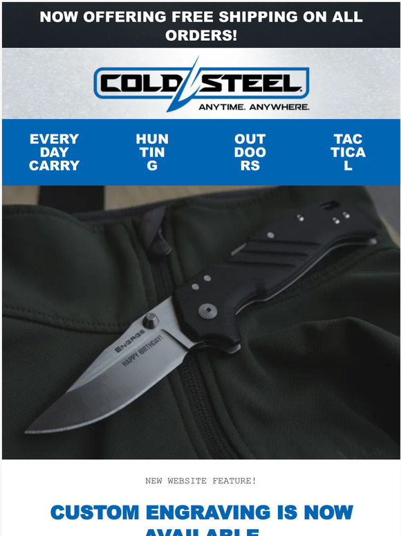 Cold Steel: Custom Engraving Available Now On Select Products! | Milled