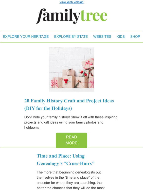 Family Tree Magazine: 20 Family History Craft and Project Ideas (DIY ...