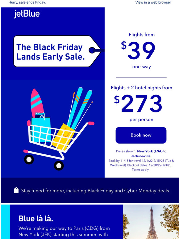 JetBlue: Fares from $39 one-way? Black Friday has landed. | Milled