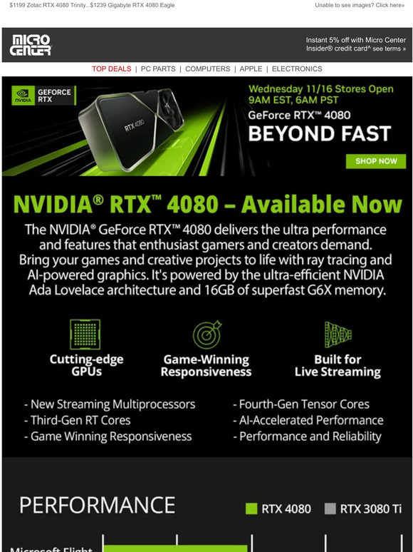 Micro Center: Now Available! GeForce RTX 4080 - All Stores Open 9AM EST ...