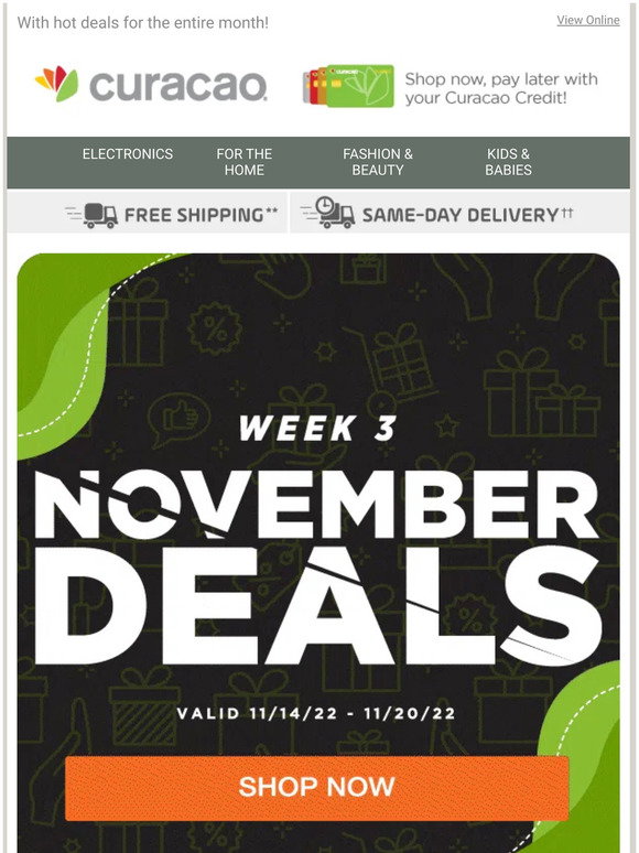 Curacao: 🔥 Don’t miss these November deals at Curacao 🔥 | Milled