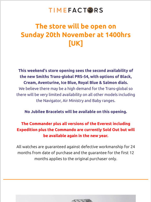 Precista: Time Factors Website Store opening - Smiths Trans-global PRS ...