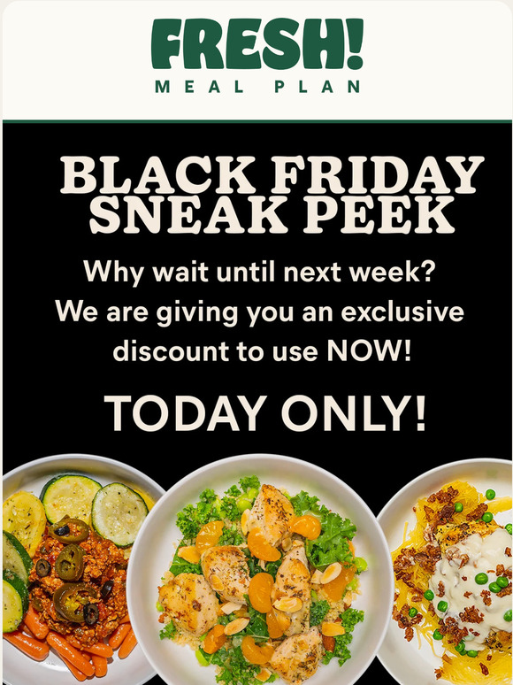 Fresh Meal Plan: Black Friday Early Access! | Milled