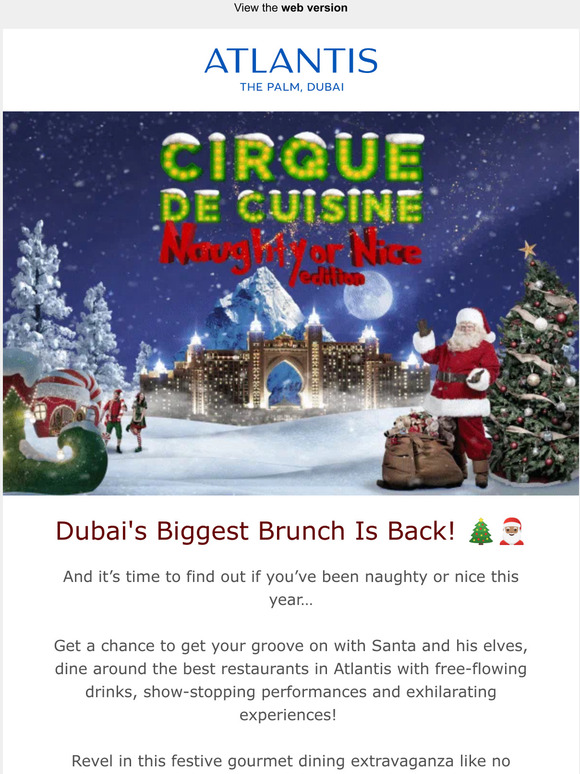 Atlantis The Palm: Cirque De Cuisine Returns This Christmas 🎅🎄 | Milled