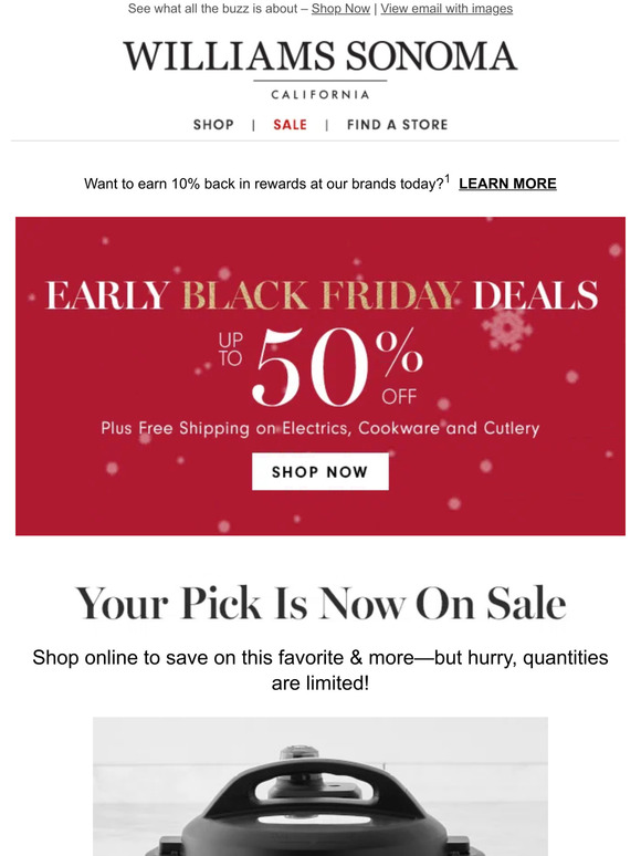 Williams Sonoma: Good news! Instant Pot Max Multi-Use Programmable ...