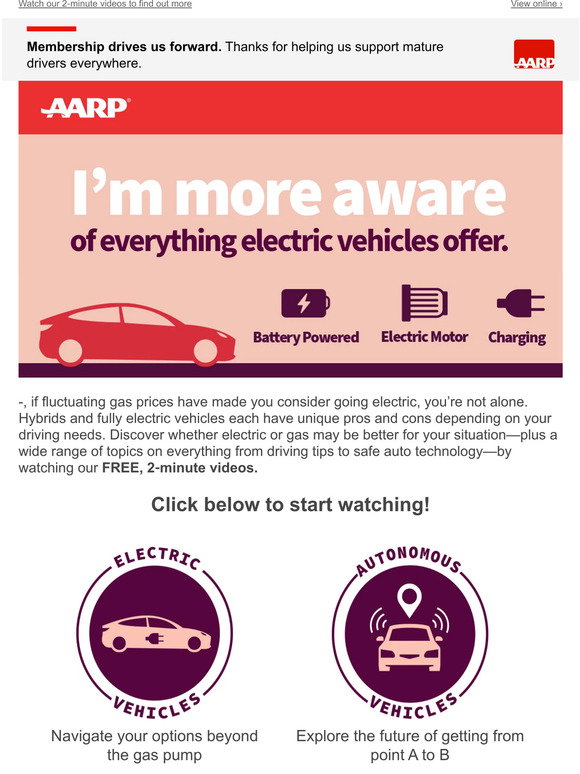 AARP: —, wondering about the benefits of electric vehicles? WATCH our ...