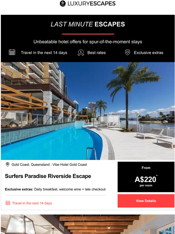 Luxury Escapes: Hi —, You Need to Escape: Lounge Riverside in the Heart ...