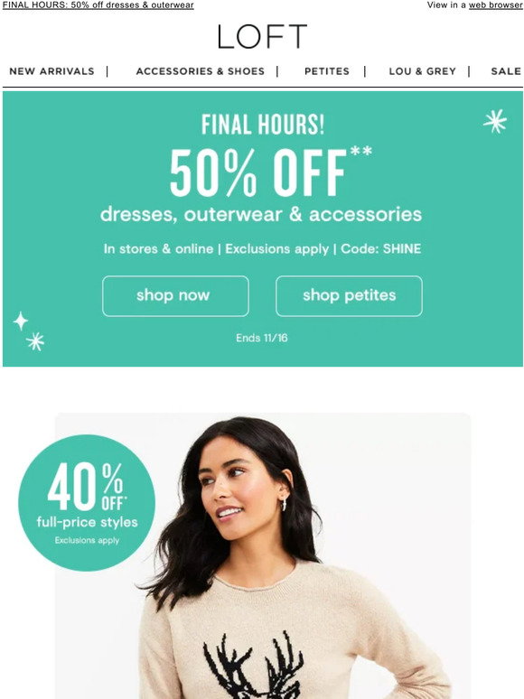Loft: Merry sweaters + mini skirts = endless outfit possibilities | Milled