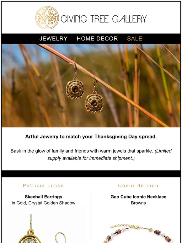 The Giving Tree Gallery: Artful Jewelry to Match your Thanksgiving Day ...