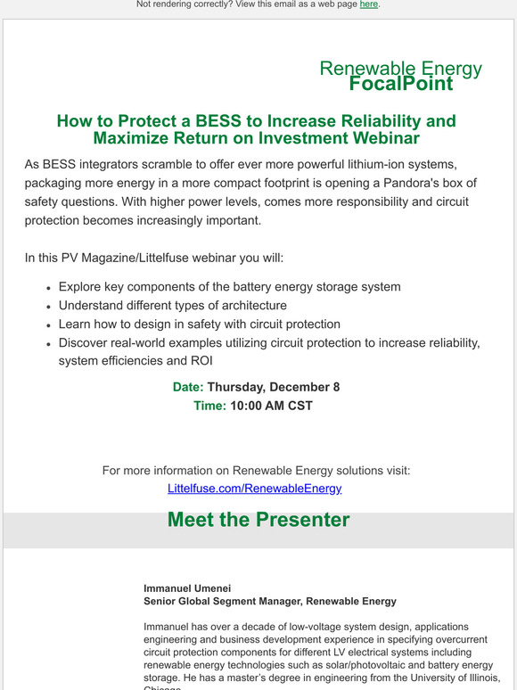 Littelfuse: Webinar: Maximize BESS Reliability & ROI with Circuit ...