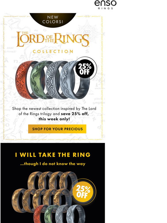 Enso Rings: 25% off the Lord of the Rings Collection! | Milled