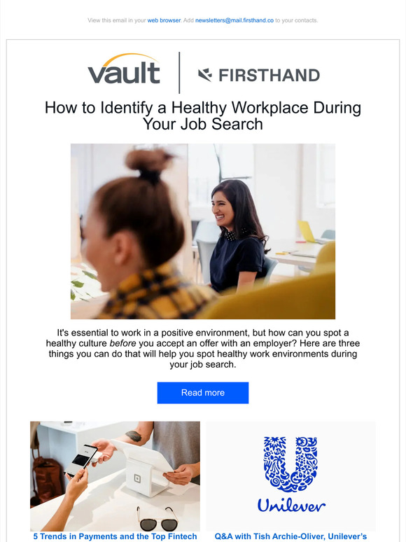 Vault: How to Identify a Healthy Workplace During Your Job Search | Milled
