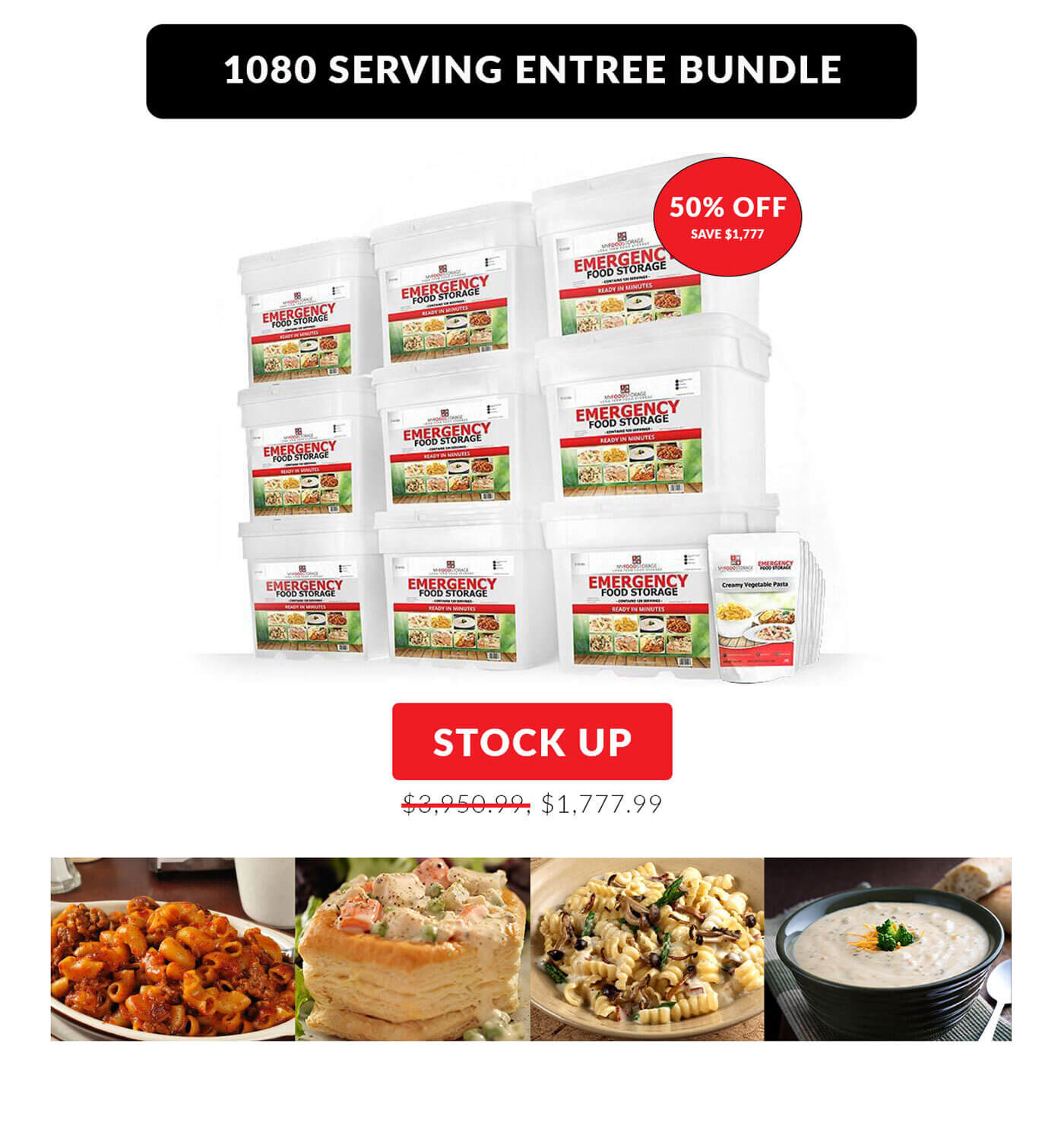 My Food Storage: 50% off our 1080 Serving Entree Bundle! | Milled