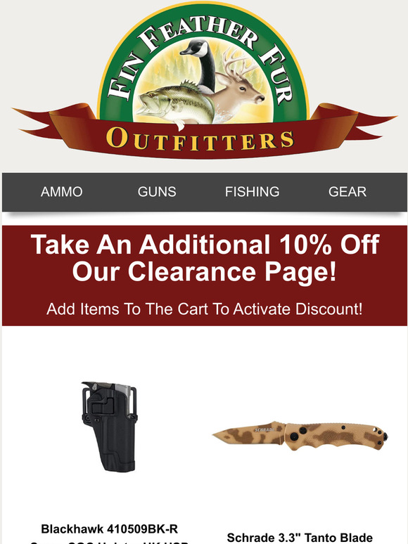 Fin Feather Fur Outfitters: Take An Additional 10% Off Our Clearance ...