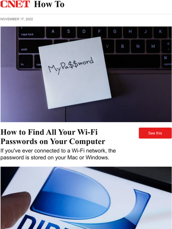 CNET: Find Your Wi-Fi Passwords on Your Computer. Here's How | Milled