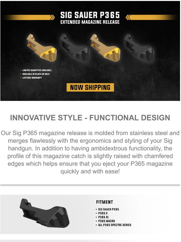 TyrantCNC: New Sig Sauer P365 Extended Magazine Release // Now ...