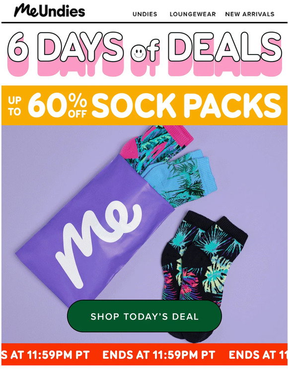 MeUndies: Save up to 60% on Sock Packs | Milled