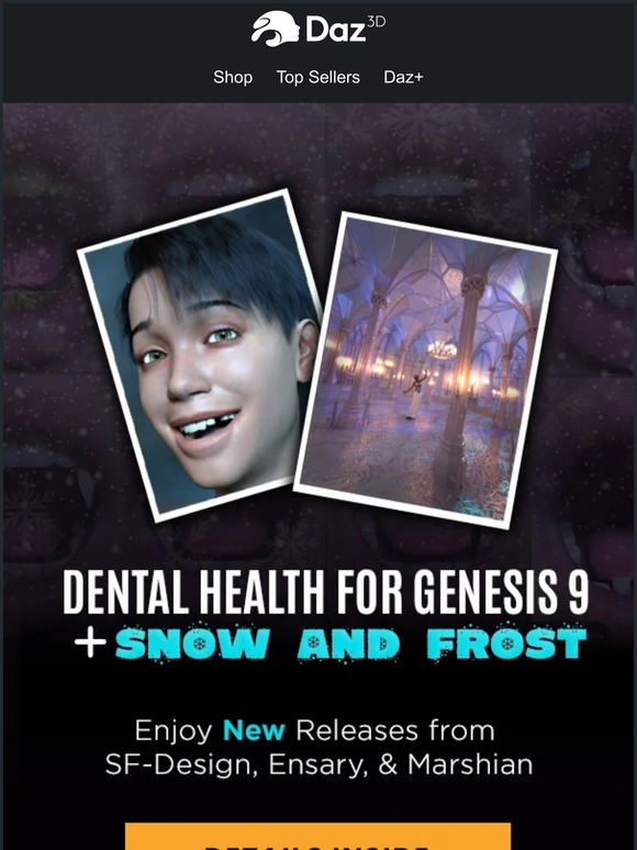 DAZ 3D: Dental Health for Genesis 9 - Plus Snow and Frost | Milled