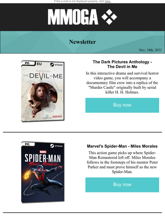 MMOGA: MMOGA - The Dark Pictures Anthology! Spider-Man Miles Morales ...