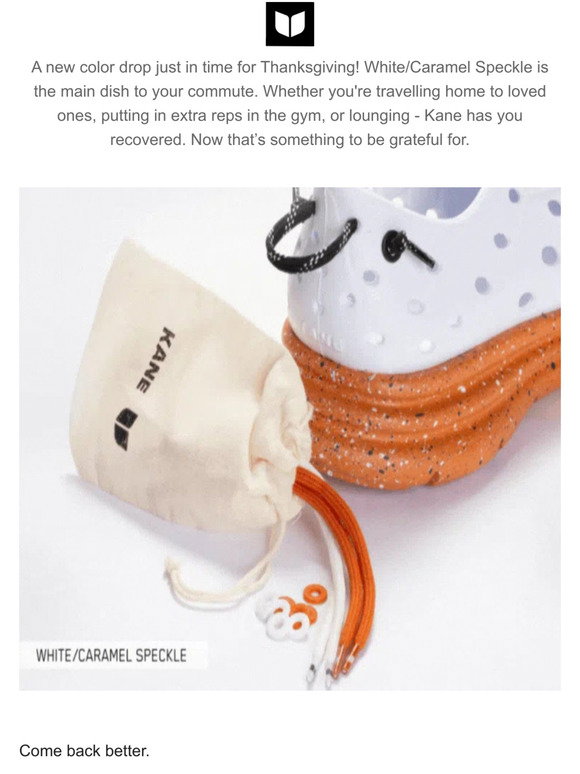 Kane Footwear: Introducing: New Color Drop- White/Caramel Speckle | Milled