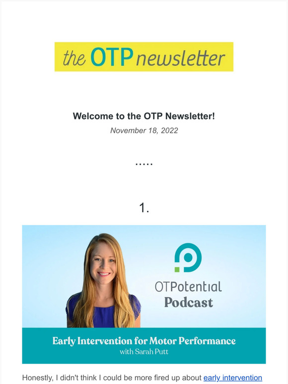 OT Potential: The OTP: Early Intervention for Motor Performance with Sarah Putt | Milled