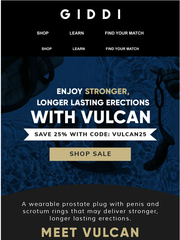 GIDDI: Meet our most powerful vibrating plug & save 25% | Milled