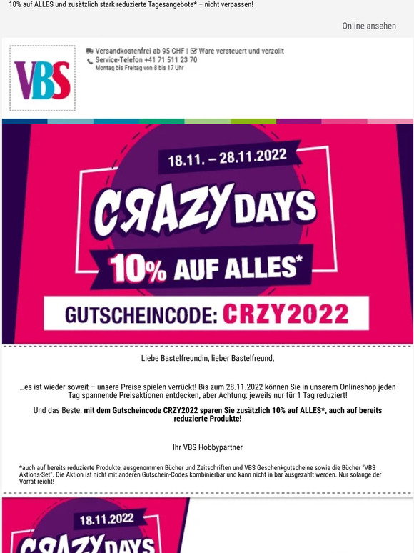 VBS Hobby: Crazy Days bei VBS | Milled