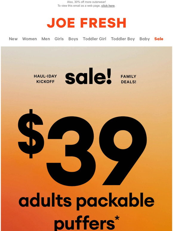 Joe Fresh: $39 Puffers? Yes Please. | Milled
