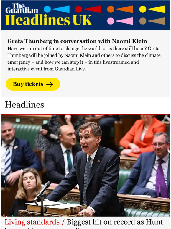 The Guardian: The Guardian Headlines: Biggest hit to living standards ...