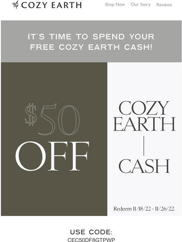 Cozy Earth: Your Cozy Earth Cash is HERE! | Milled