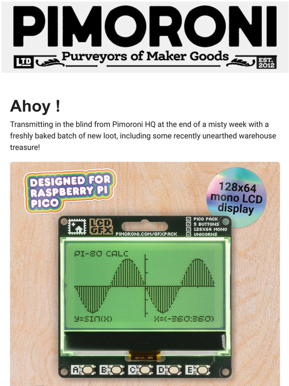 Pimoroni 📈 Pico Gfx Pack A Fun Retro Lcd With Rgbw Backlight 🌈 Milled