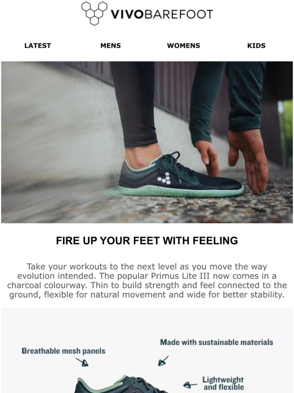 Vivobarefoot: Primus Lite III Charcoal: Fuel that barefoot feeling | Milled