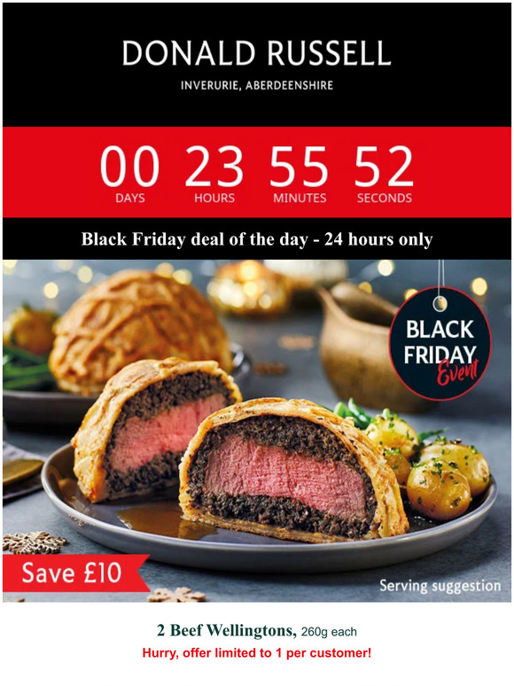 Donald Russell: 2 Beef Wellingtons now £25 😍 | Milled