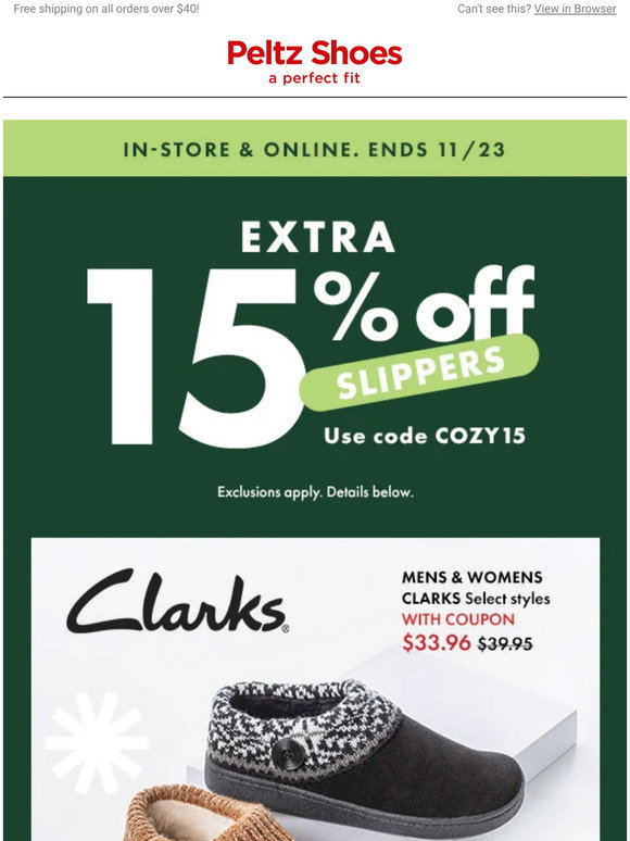 peltzshoes.com: 15% OFF SLIPPERS STARTS TODAY! | Milled