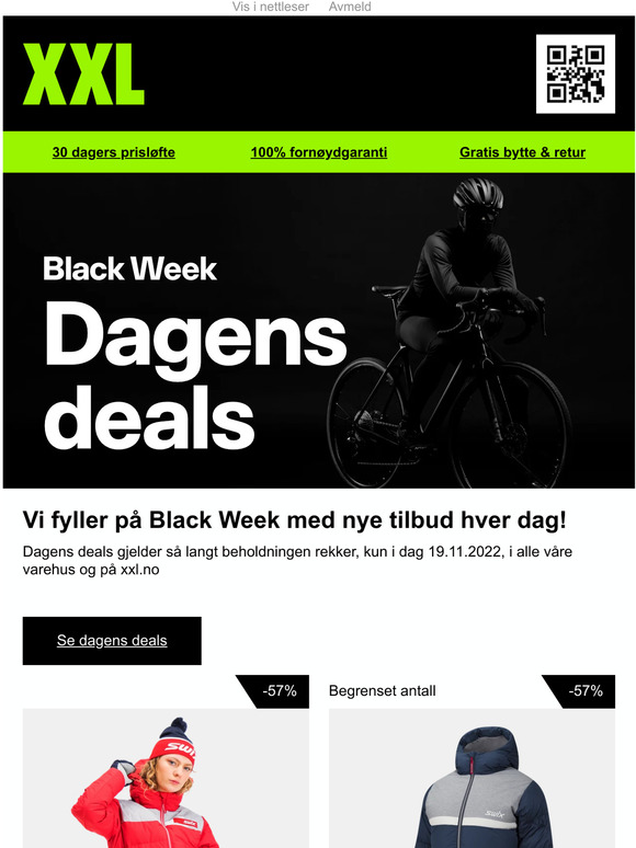 XXL: Black Week - nye tilbud hver dag! 💥 -57% på Swix dunjakke til dame ...