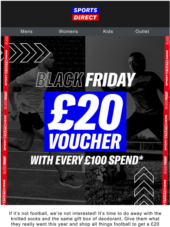 Sports Direct: £20 Voucher | Give them Football ⚽ | Milled