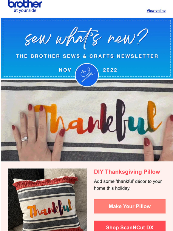 Brother: The Brother Sews & Crafts Newsletter - November 2022 | Milled