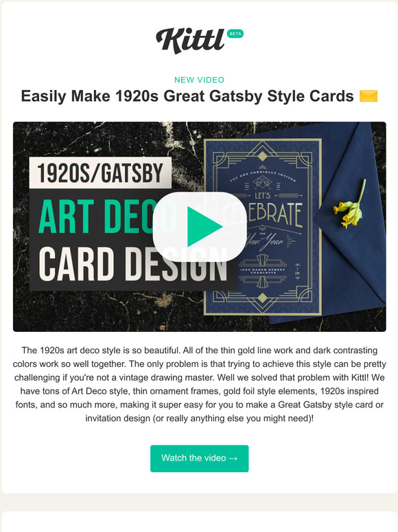 Kittl: New Video 🎬️: The 1900s, 1920s, and 2000s, all in one email ...