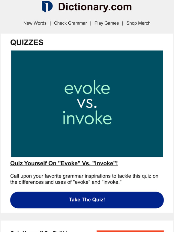 Dictionary.com: Evoke Vs. Invoke: Do You Know The Difference? | Milled