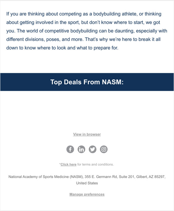 National Academy of Sports Medicine: Bodybuilding Competition Divisions ...