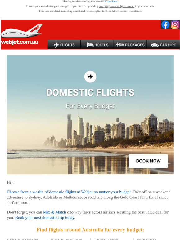 Webjet: Domestic flights for every budget 💸 | Milled