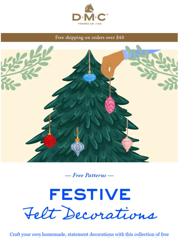 DMC: Free Patterns: Festive Felt Decorations🎄 | Milled