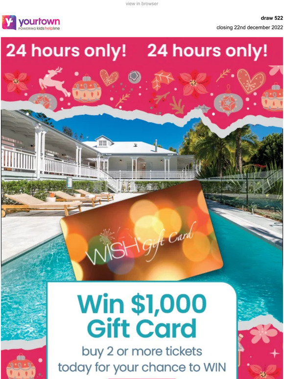 Boystown: 📢24 Hours Only! Win a WISH Gift Card! | Milled